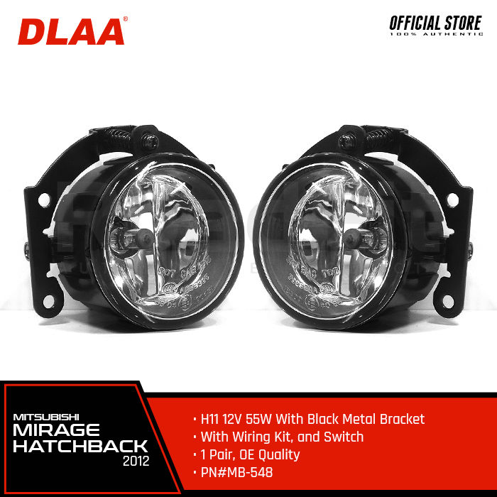 DLAA Genuine Fog Lamp / Fog Light H11 12V 55W with Black Metal Bracket ...