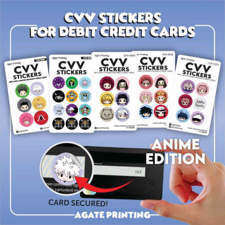 Anime CVV STICKERS (Anti-Theft Stickers for ATM/Credit Cards) 10mm Web ...