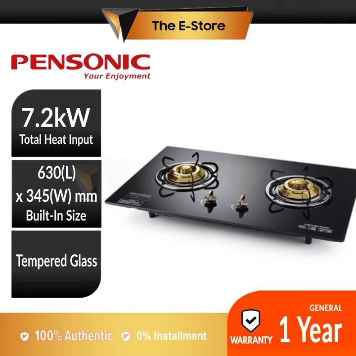 Pensonic 2 Burners Built-In Hob with Tempered Glass Top | PGH-422N (Gas ...