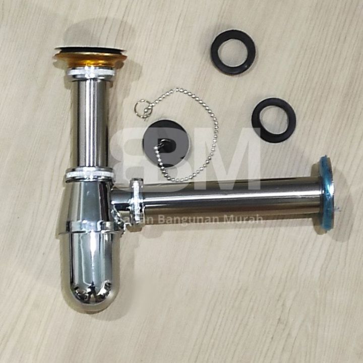 Sifon Besi Crome Botol Wastafel / Siphon Pembuangan Air Wastafel ...