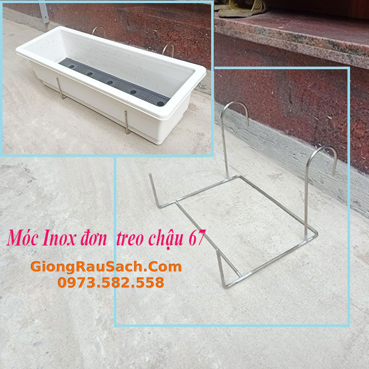 4 Móc Treo Chậu Trồng Cây Inox Thành Ban công hàng rào- không Chậu ...