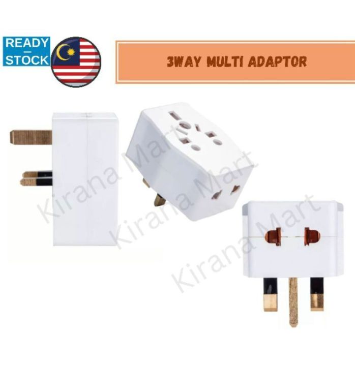 13A 3 Pin Plug Multi Adapter / 3 Way Universal Adapter | Lazada