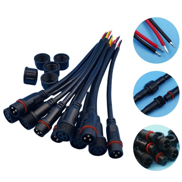 5Pairs 2/3-Pin 22 AWG Wire LED Male And Female Cable Connector IP65 ...