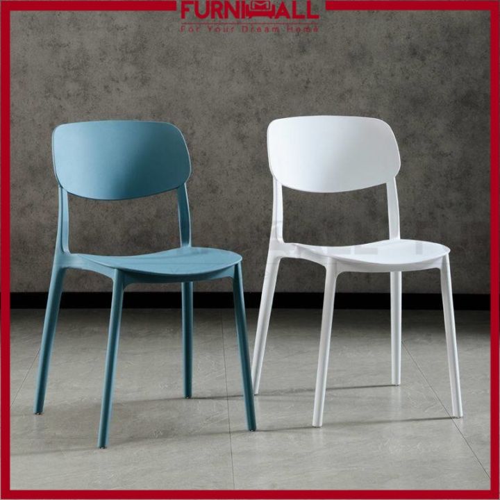 FURNIMALL Nordic Candy Chair Plastic Chair Cafe Chair Dining chair ...