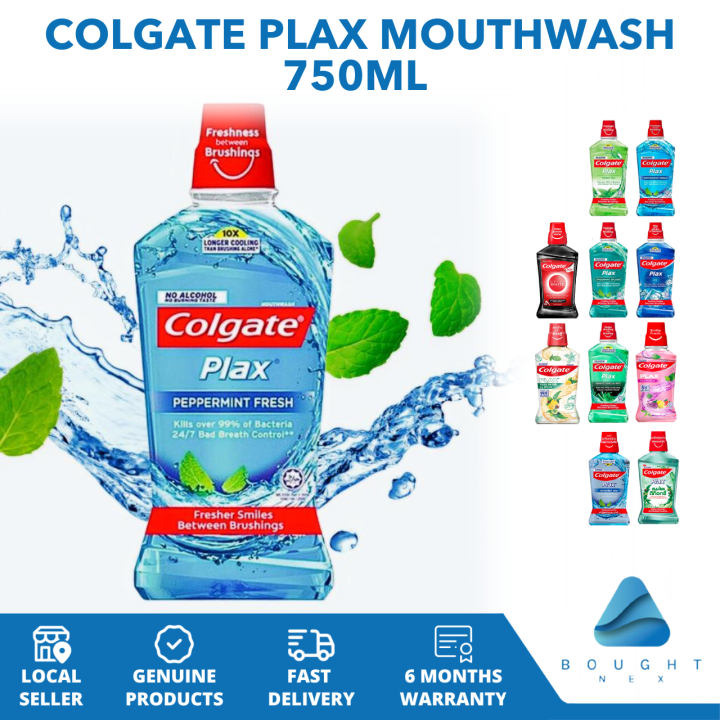 Colgate Plax Mouthwash 500ml/750ml - Fresh Breath & Healthy Gums ...