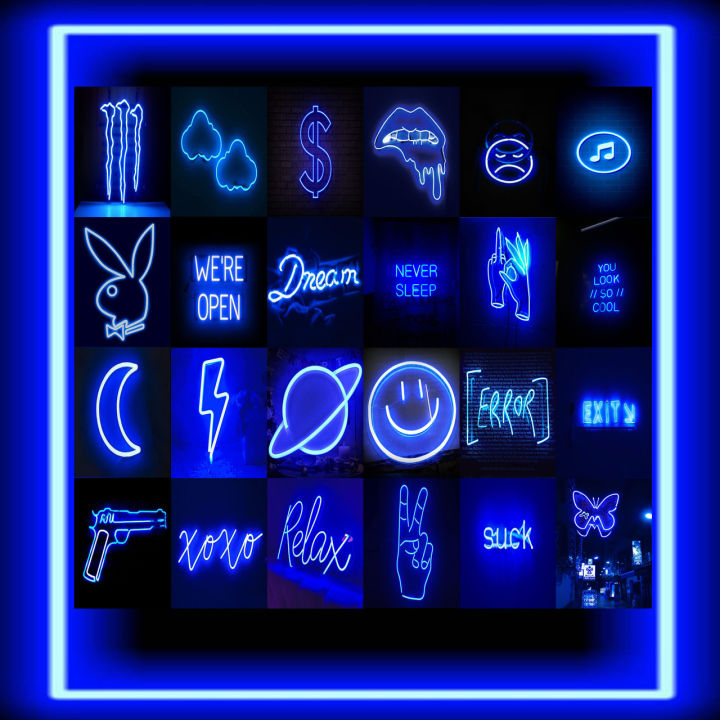 POSTER BLUE NEON AESTHETIC | POSTER AESTHETIC BLUE NEON | POSTER ...