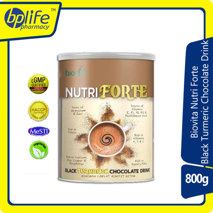 Biovita Nutri Forte Black Turmeric Chocolate Drink 800g | Lazada