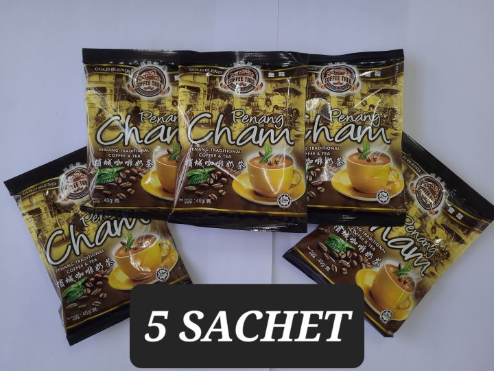 Coffee Tree Penang CHAM - Coffee & Milk Tea - 5 SACHETS X 40g - (EXP ...