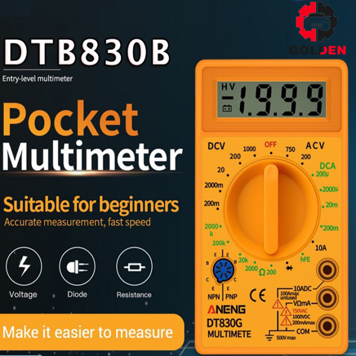 Multimeter DT830B / DT-830B Model Avometer Multitester Digital Display ...