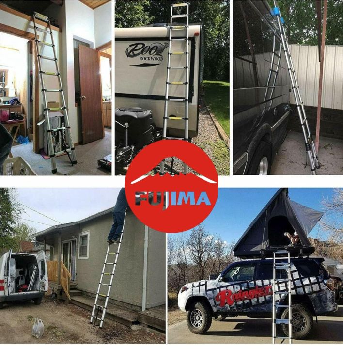 FUJIMA JAPAN Telescopic Single Ladder Aluminum Double Side Ladder ...