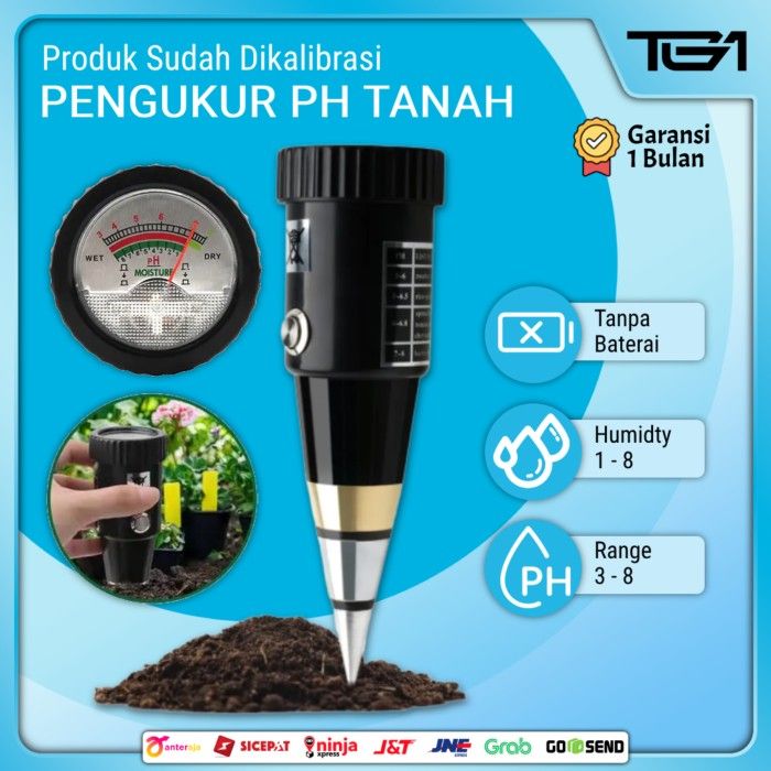 Alat Pengukur PH Tanah PH Meter Kelembapan Soil Moisture VT05 VT-05 B16 ...