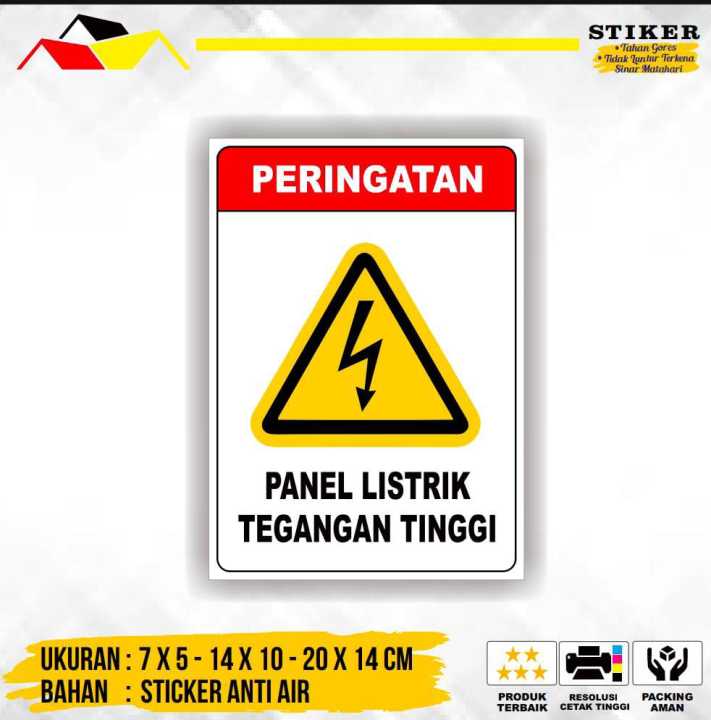 Sign Stiker Arus Listrik tinggi / sticker high voltage / stiker listrik ...