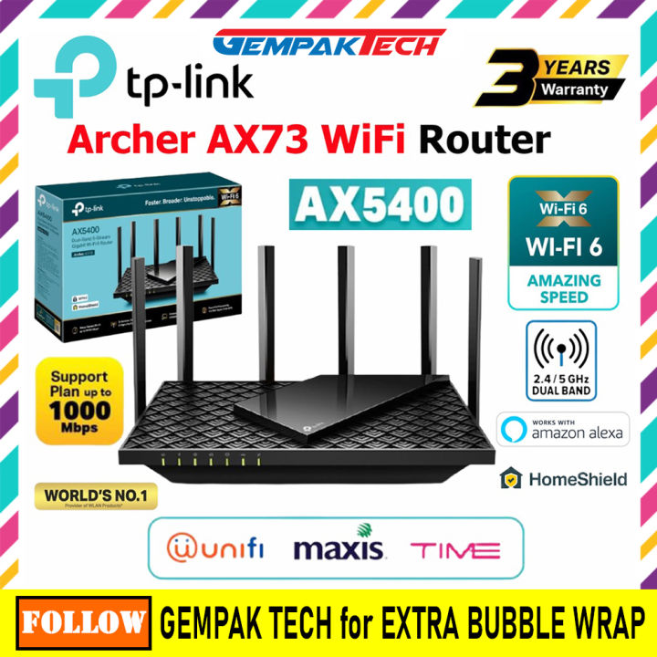TP-Link Archer AX73 - AX5400 Dual-Band Mesh Gigabit Wi-Fi 6 Router For ...