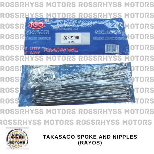 TAKASAGO SPOKES AND NIPPLES (RAYOS) 8G X 210MM | Lazada PH