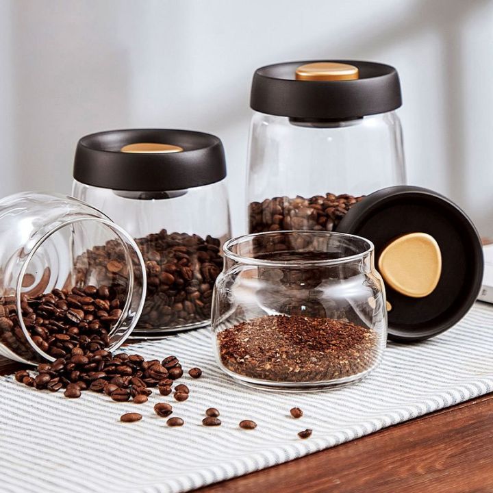 Vacuum Coffee Beans Storage Bottles Creative Sealed Glass Bottle ...