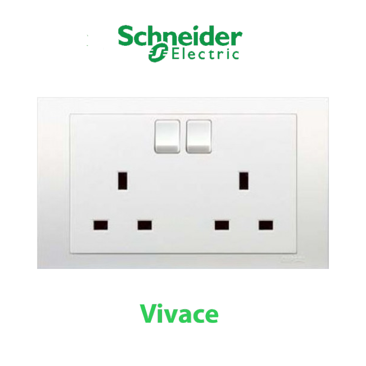Schneider Vivace 13A 2 Gang socket | Lazada Singapore