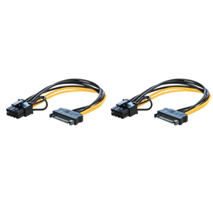 SATA 15Pin to 8Pin(6+2) Power Adapter Cable 20cm PCI-E SATA Power ...
