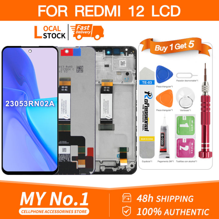 Original LCD with Frame for Redmi 12 4G/5G/ Note 12R/POCO M6 Pro 5G LCD ...
