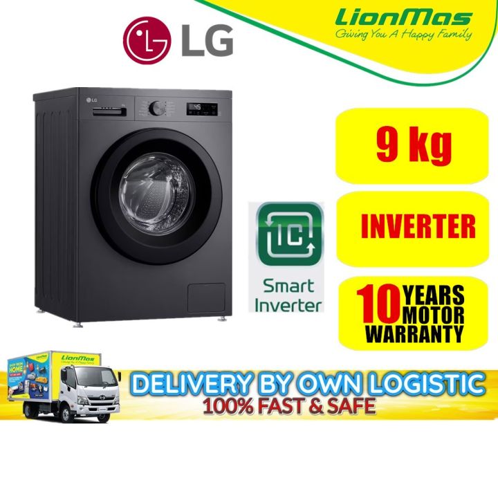 LG 9kg Smart Inverter Front Load Washer with 6 motion Washing Machine ...