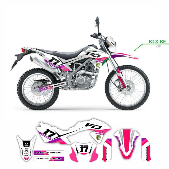 Decal fullbody variasi sticker keren klx bf motif putih pink keren ...