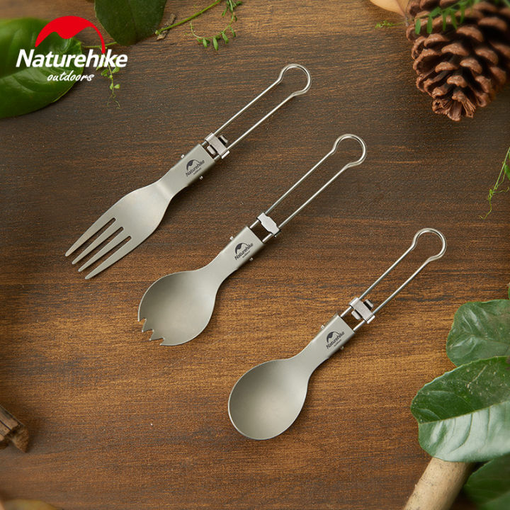 Naturehike Outdoor Folding Titanium Tableware Set Fork Spoon Spork ...