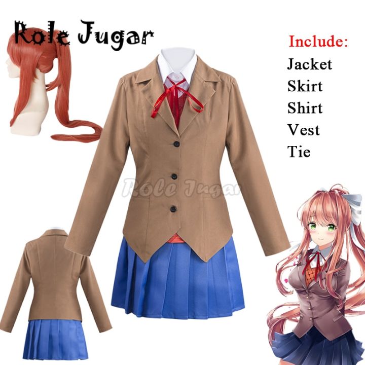 Doki Doki Literature Club Cosplay Costume DDLC Sayori Natsuki Monika ...