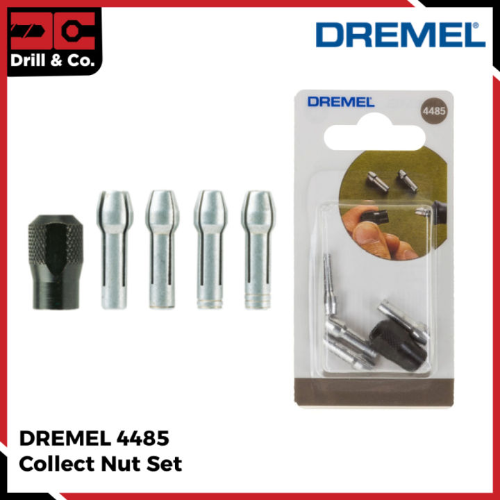 DREMEL 4485 Collet Nut Set for Rotary Tool (1 pc Nut & 4 pcs Collet ...