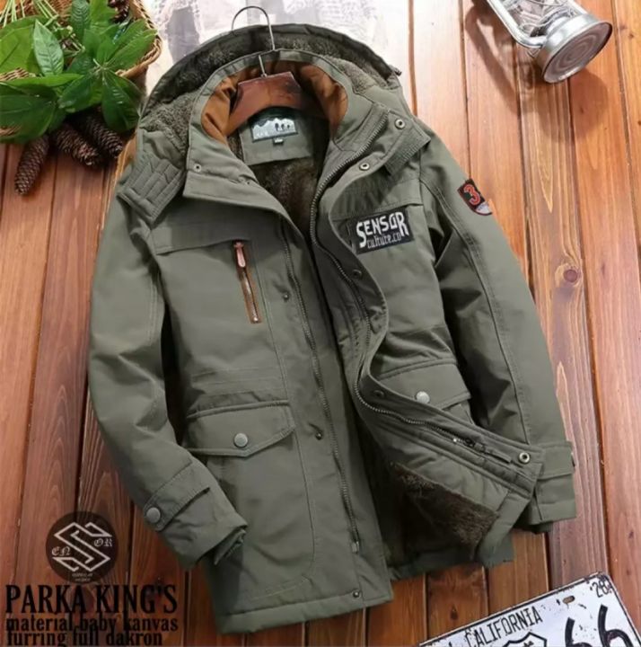 Jacket Parka Pria - Jaket Parka king - Jaket Mantel Musim dingin Sensor ...