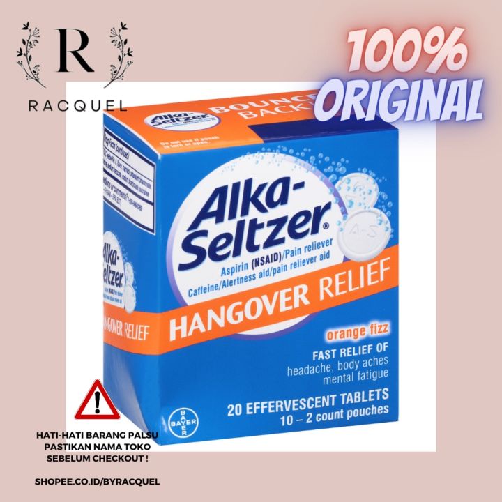 Alka Seltzer Hangover Fast Relief Headache Body Fatigue - Hangover Cure ...