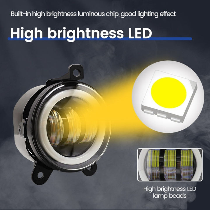 Automative Lighting 30W Wrangler Headlight 3.5-inch Angel Eye White ...