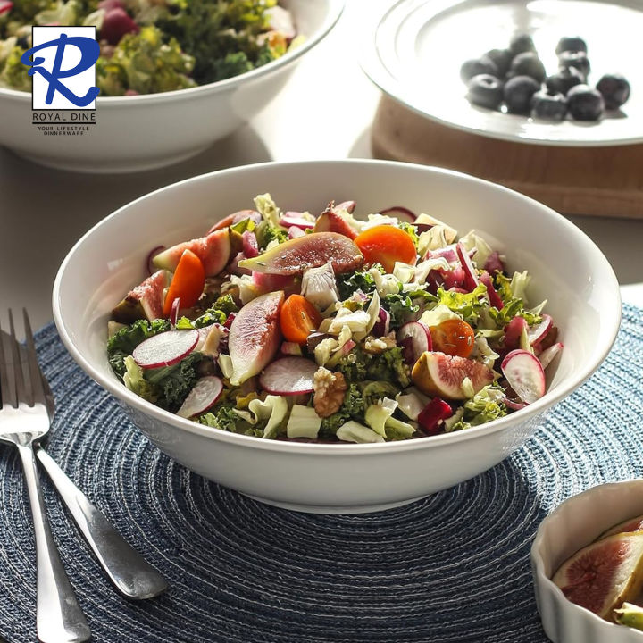 Royal Dine 3pc White 8" Salad Bowl Set Soup Multi Purpose Serving HHX050416 | Lazada PH