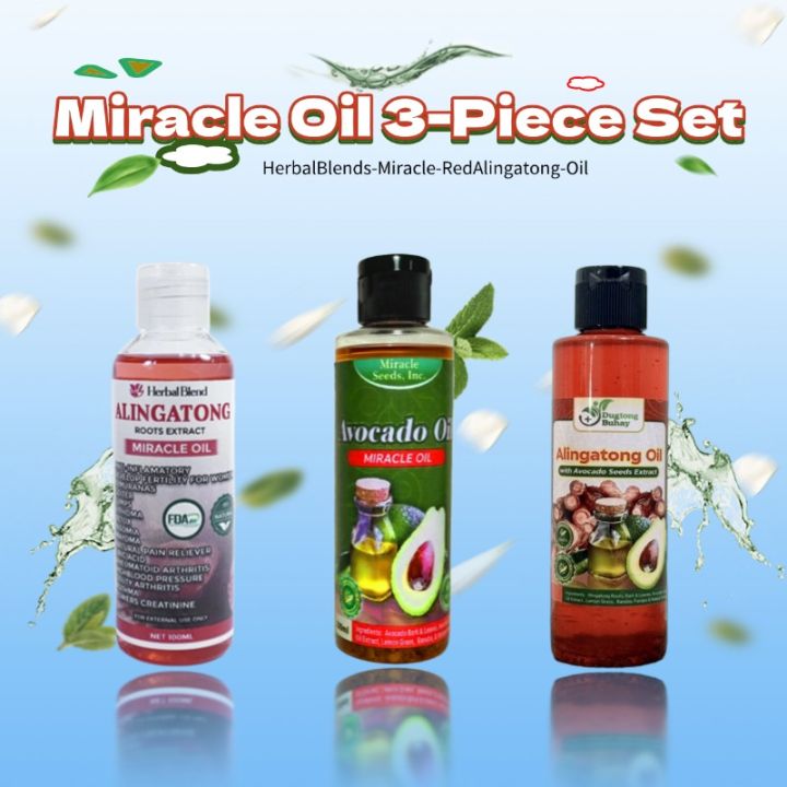 Miracle Oil 3-Piece Set Avocado Miracle Oil、Red Alingatong Miracle Oil ...