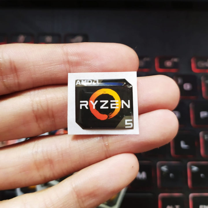 STIKER AMD RYZEN 5 EMBLEM STIKER RESIN LENTUR IMPORT SATUAN STIKER PC ...