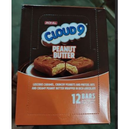 1 Box Cloud 9 Peanut Butter Chocolate Bar (12bars x 50g) - AB ； | Lazada PH