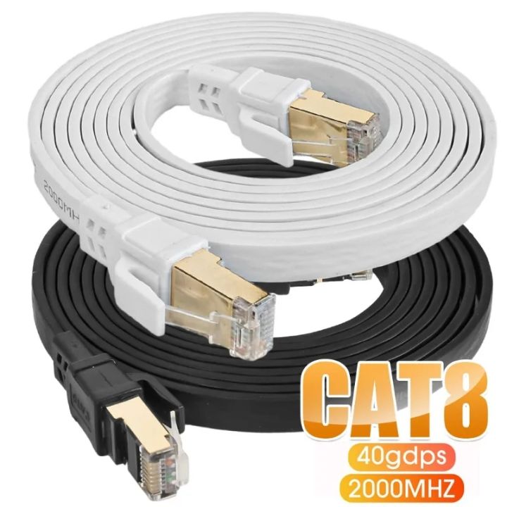 Cat8 Ethernet Cable 40Gbps 2000Mhz Internet Network Patch Cord Solid ...