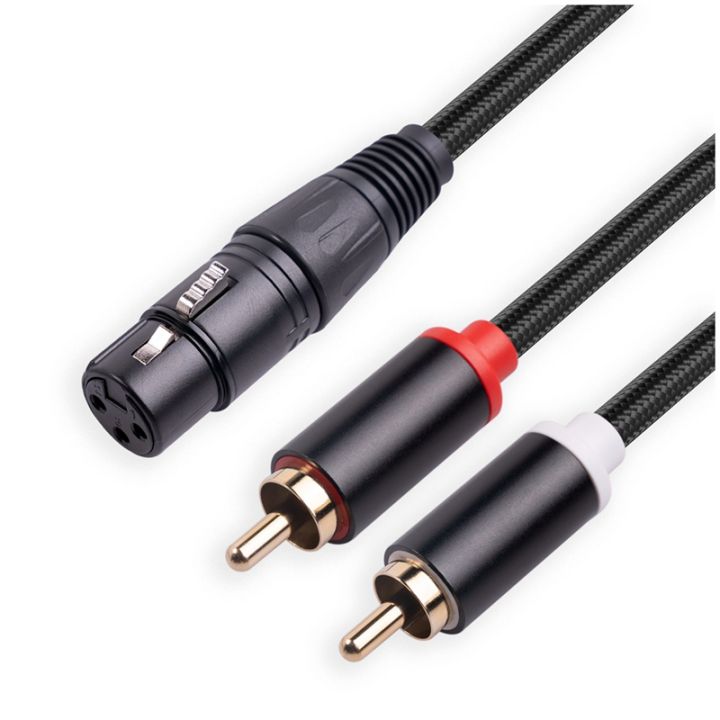 3 Pin XLR Female to Dual RCA Male Y Splitter Cable,Mixer Amplifier ...