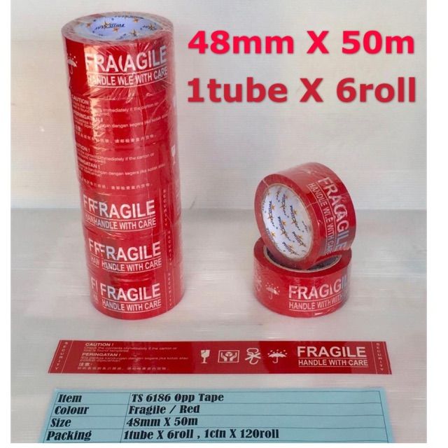 TwinStar Fragile red OPP Tape | Lazada