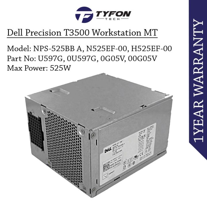 Dell Precision T3400 T3500 T5500 Power Supply PSU 525W 6W6M1 U597G ...