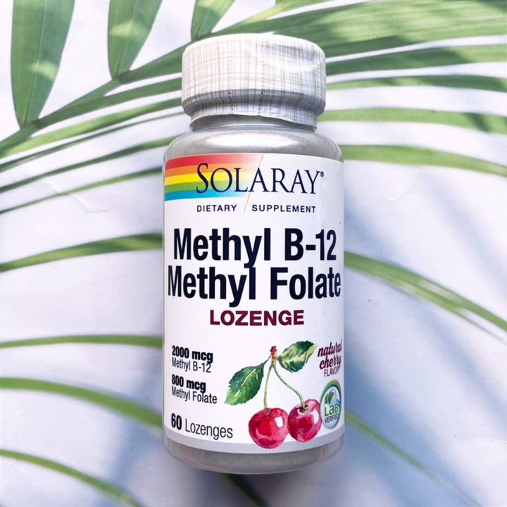 วิตามินบี เมทิล แบบเม็ดอม รสเชอรี่ Methyl B-12 Methyl Folate, Natural ...