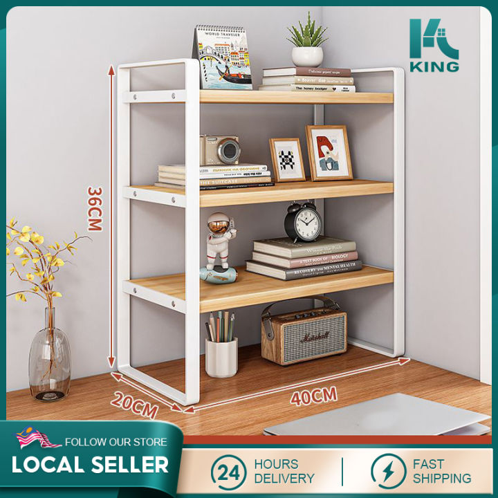 2/3 Tier Desktop Storage Rack Tabletop Organiser Magazine Document ...