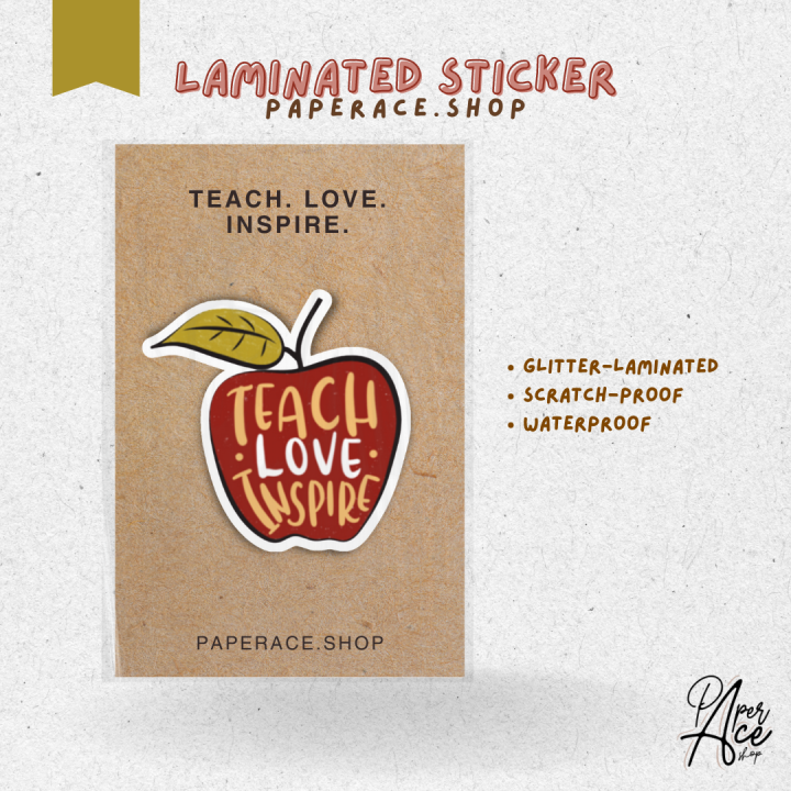 Laminated Glitter Sticker | Teach Love Inspire | Sticker decals die cut ...