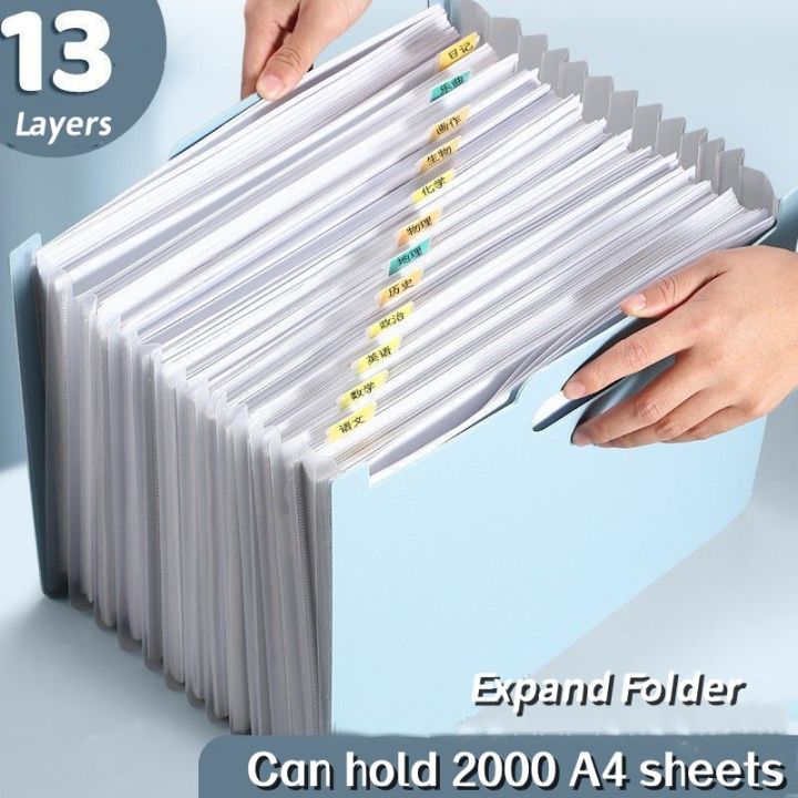 13Pockets Document File Folder School Expandable Folder Portable Folder ...