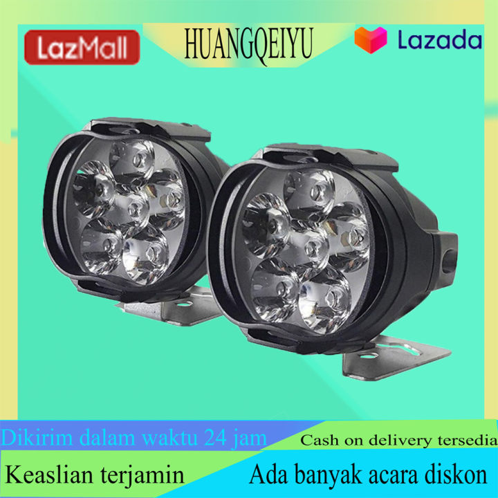 EKLEVA 2Pcs Lampu Depan Sepeda Motor 6 Lampu LED Putih Lampu Sorot ... EKLEVA 2Pcs Lampu Depan Sepeda Motor 6 Lampu LED Putih Lampu Sorot ...