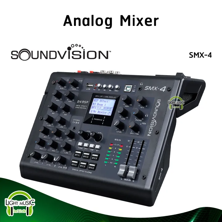 Mixer Soundvision SMX-4 มี USB Audio Interface มิกเซอร์ 4 ช่อง มิกเซอร์ ...