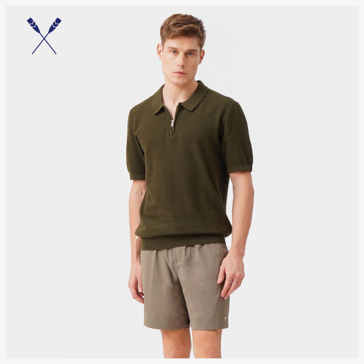 Regatta Regular Fit Textured Polo With Zip Up Closure For Men (Olive ...