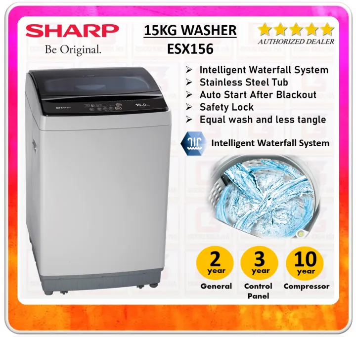 SHARP 15KG FULLY AUTO WASHING MACHINE ESX156 | Lazada