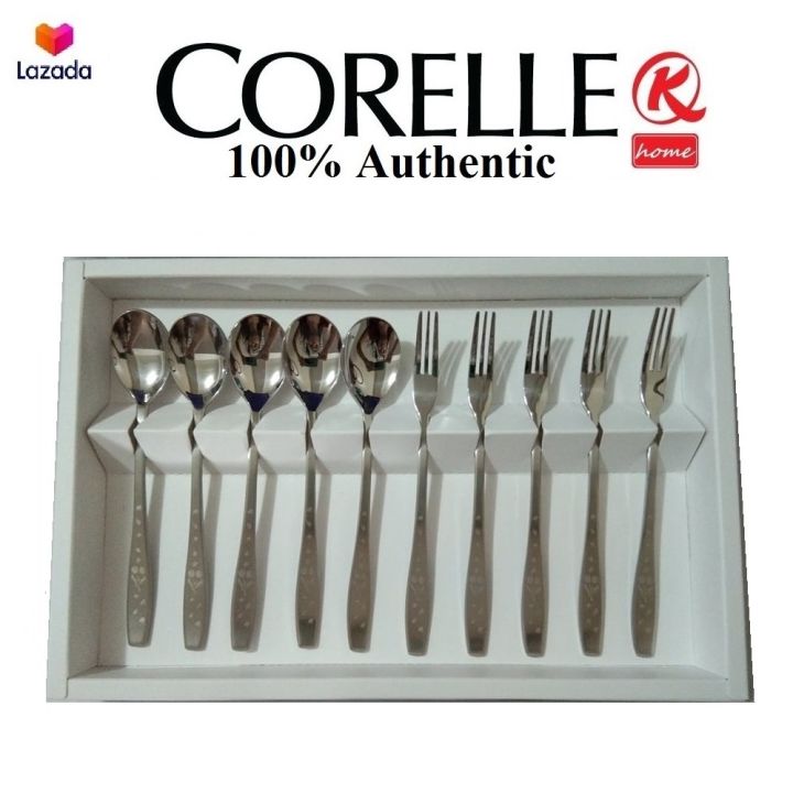 CORELLE Coordinates Tea Spoon & Tea Fork 10 Piece Set Plum | Lazada PH