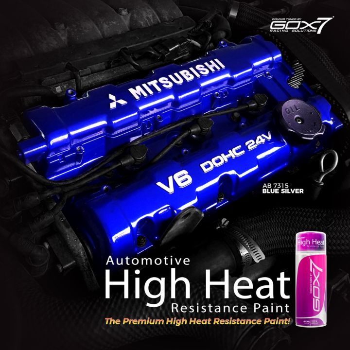 GOX7 HIGH HEAT RESISTANCE PAINT(350'C) AB7315 BLUE SILVER/SPRAY TIN ...