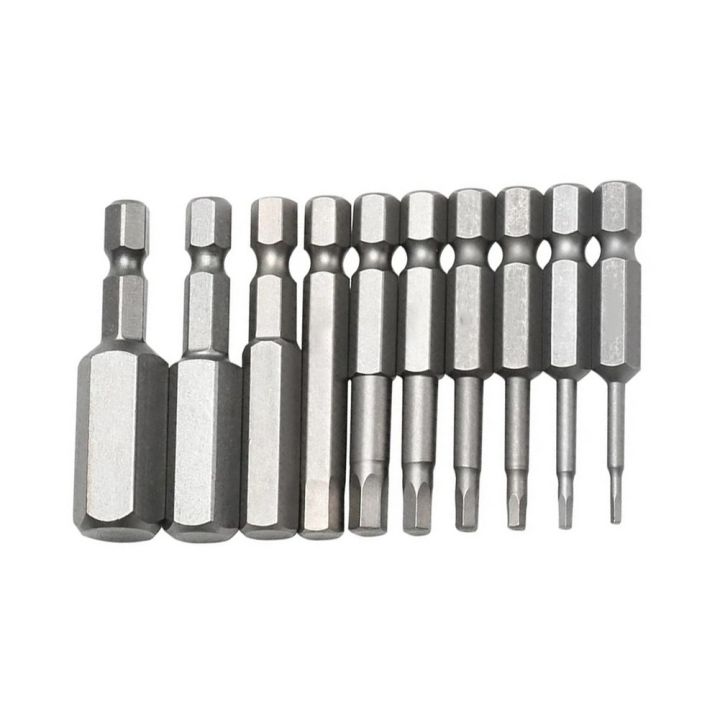 10-piece Hexagon Socket Bit 50mm Length (1.5mm/2mm/2.5mm/3mm/4mm/5mm ...