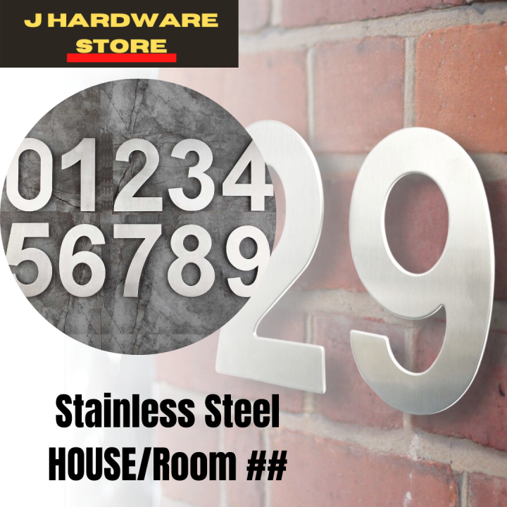 0-9 Stainless Steel House Number Plate Home Number Sign | Lazada PH